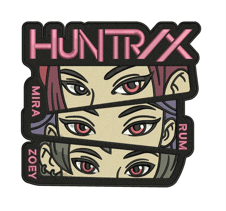 Huntrix Girls Embroidery Design, Kpop Demon Hunters Inspired, Rumi Mira ...