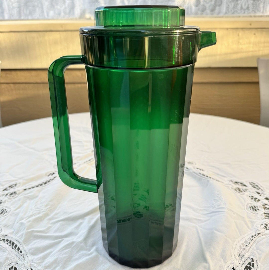 Vintage Tupperware Forest Green Pitcher | Rare Color Set | MCM Retro ...