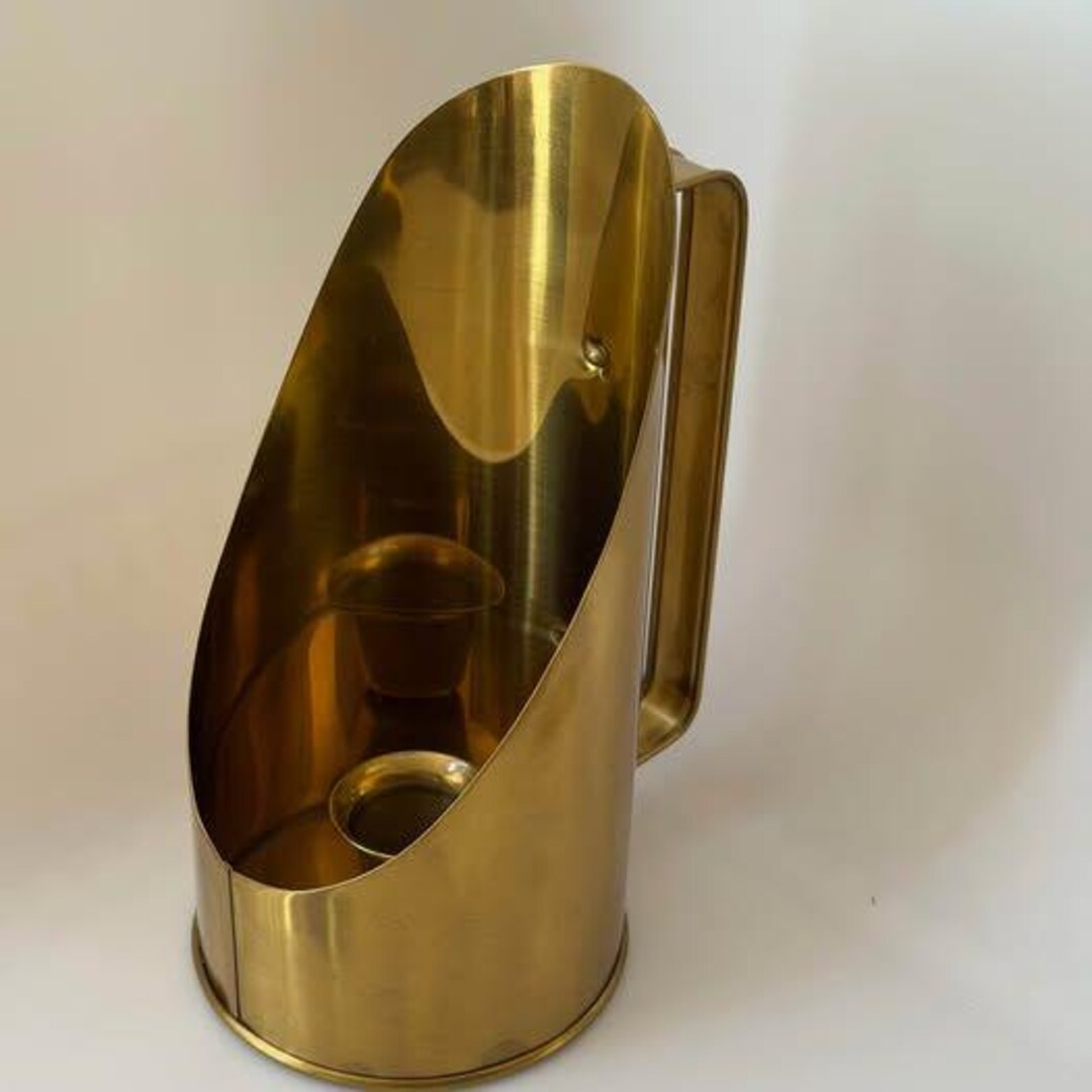 Vintage Hallmark Brass Sculptural Candle Holder | Mid Century Modern ...