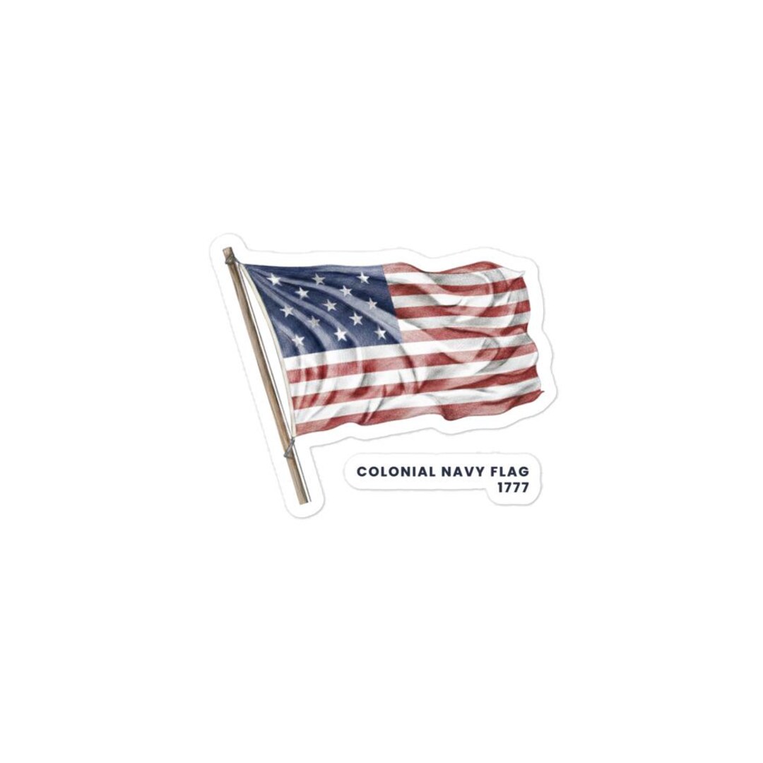 1777 Colonial Navy Flag Bubble-free Stickers - Etsy