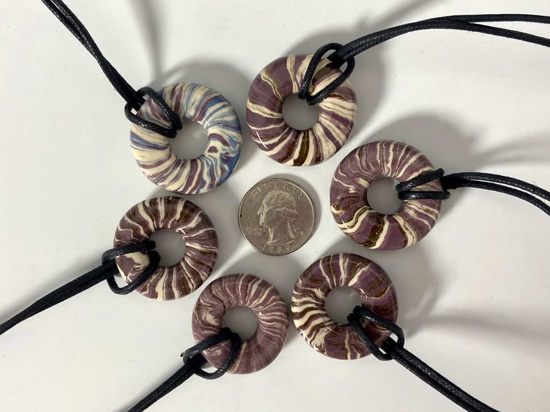 Plum Purple Agateware Circle Ring Pendant Necklace - Etsy