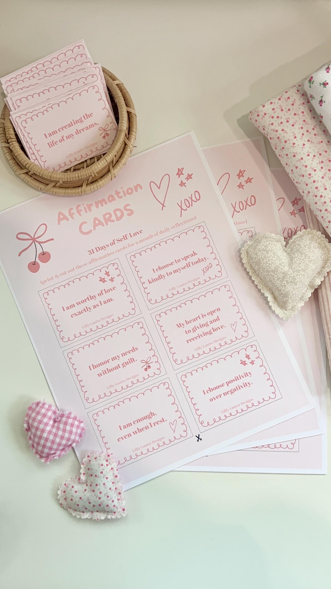 31 Days of Self Love Affirmation Cards Printable, Feminine Self Care ...