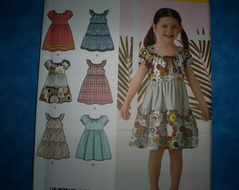 Easy-to-sew Peasant Dress Simplicity 2377 A 3,4,5,6,7,8 Uncut Sewing ...