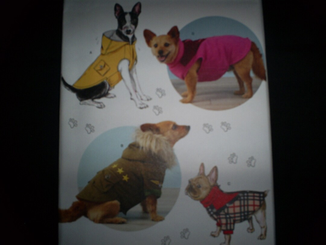 Simplicity 8861 Size S-L Dog Coats. - Etsy