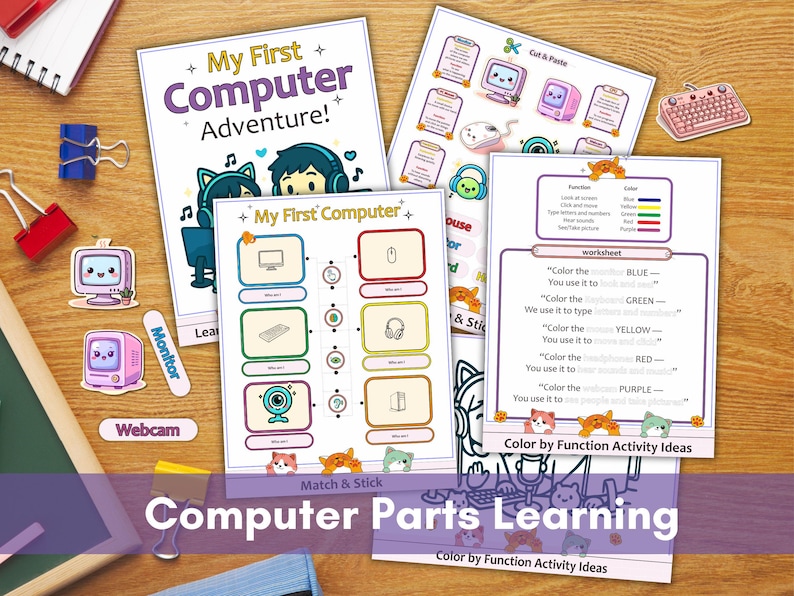 Computer Parts Learning Pack – Educational Busy Book Printable for Kids ...
