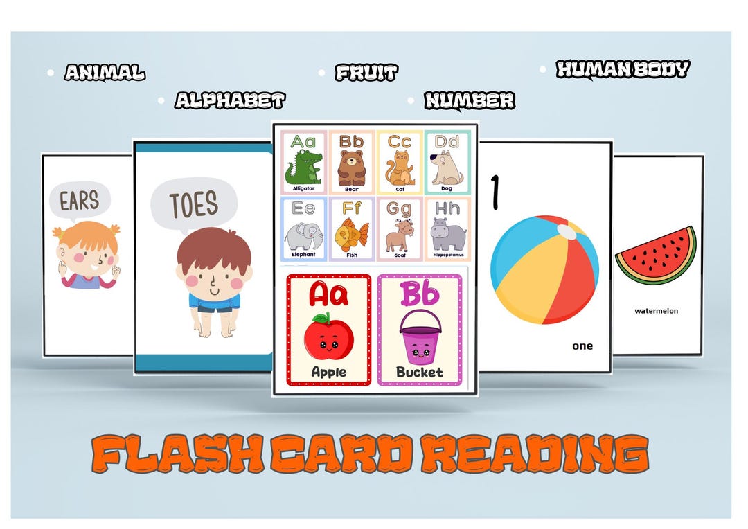 ABC Flash Cards, Early Learning Alphabet, Montessori Cards (digital ...