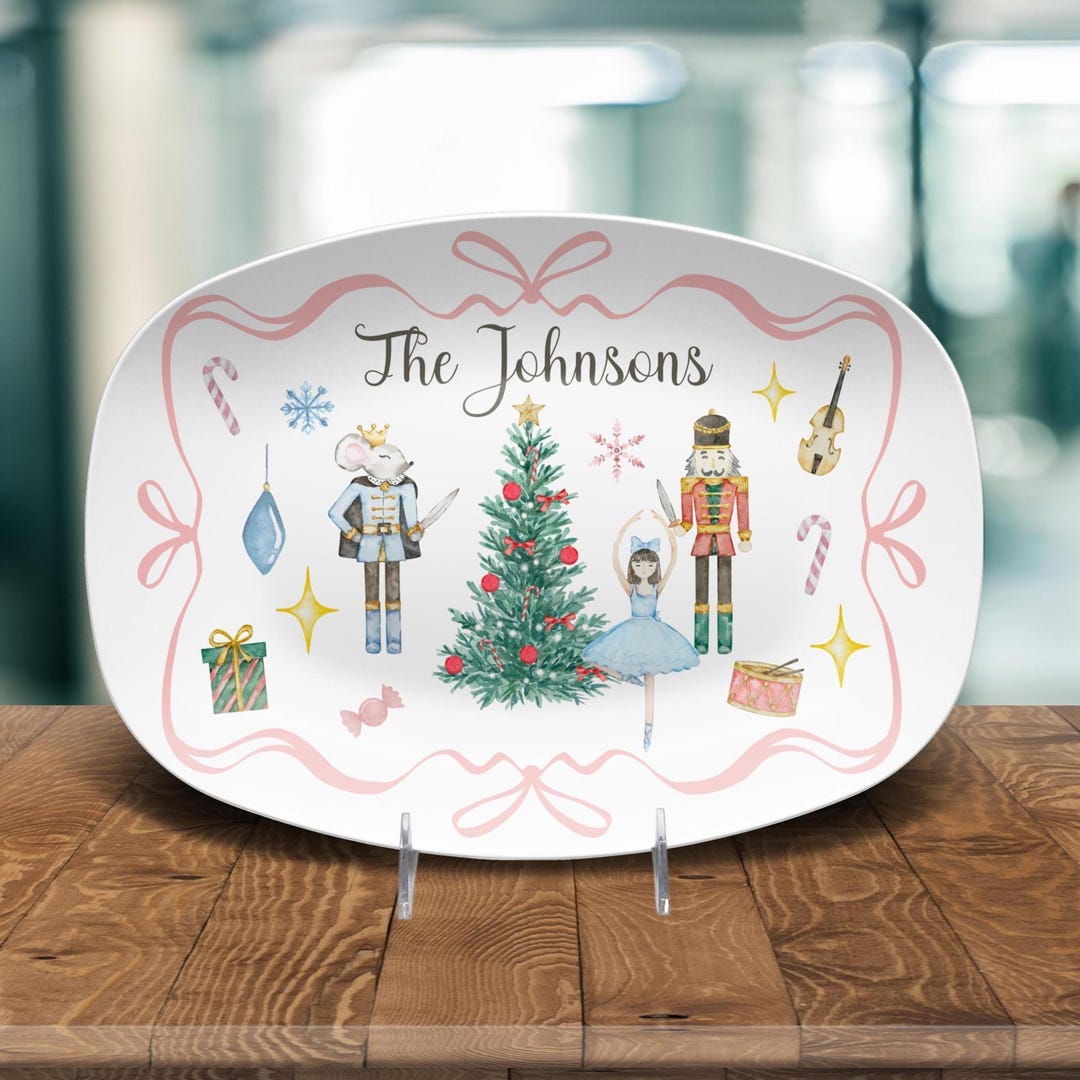 Nutcracker Personalized Serving Tray, Custom Christmas Platter, Cookies ...