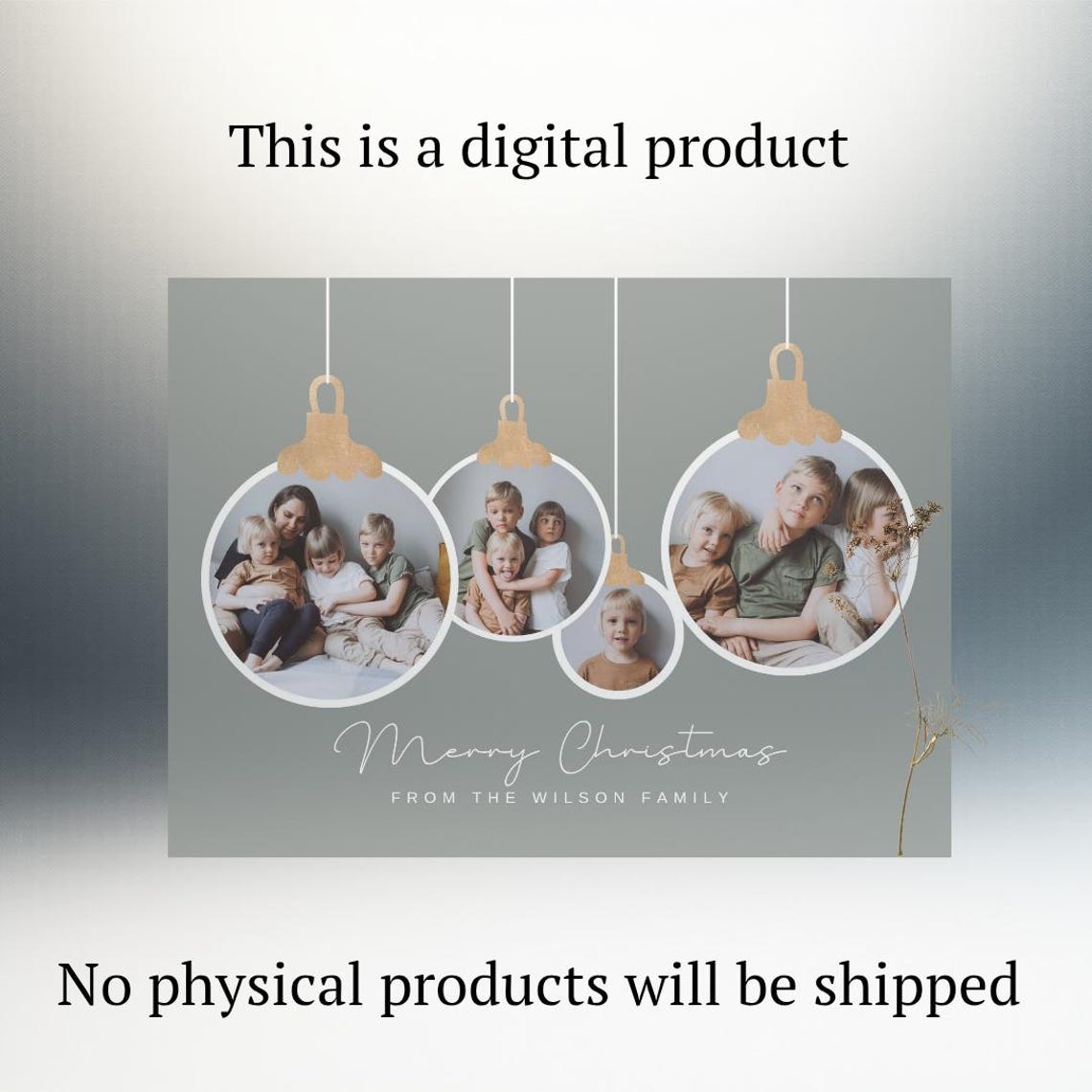 Family Christmas Card Template | Editable Digital Download | Holiday ...