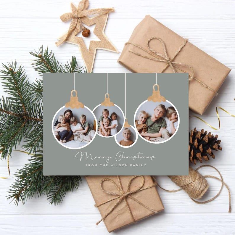Family Christmas Card Template | Editable Digital Download | Holiday ...