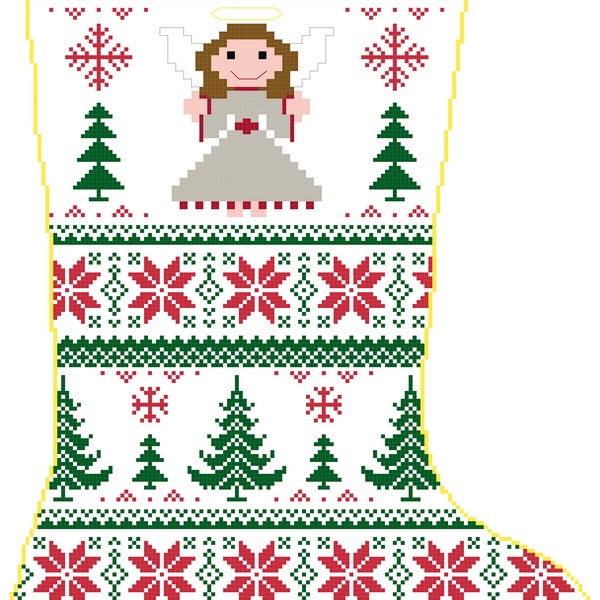 Angel Stocking Cross Stitch - Etsy