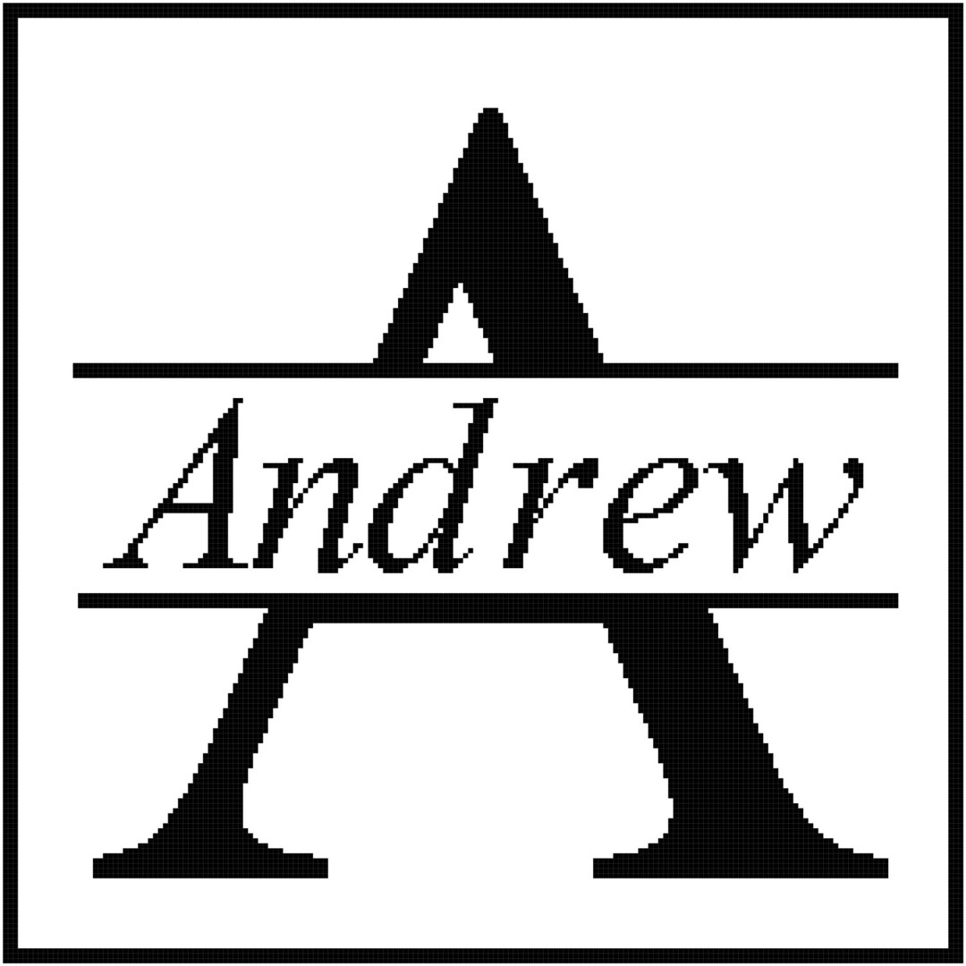 Initial Square With Name Cross Stitch Pattern - Etsy