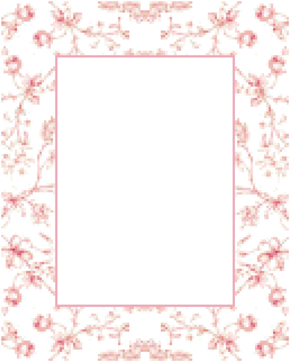 Pink Toile Frame for 5 X 7 Picture Cross Stitch Pattern - Etsy