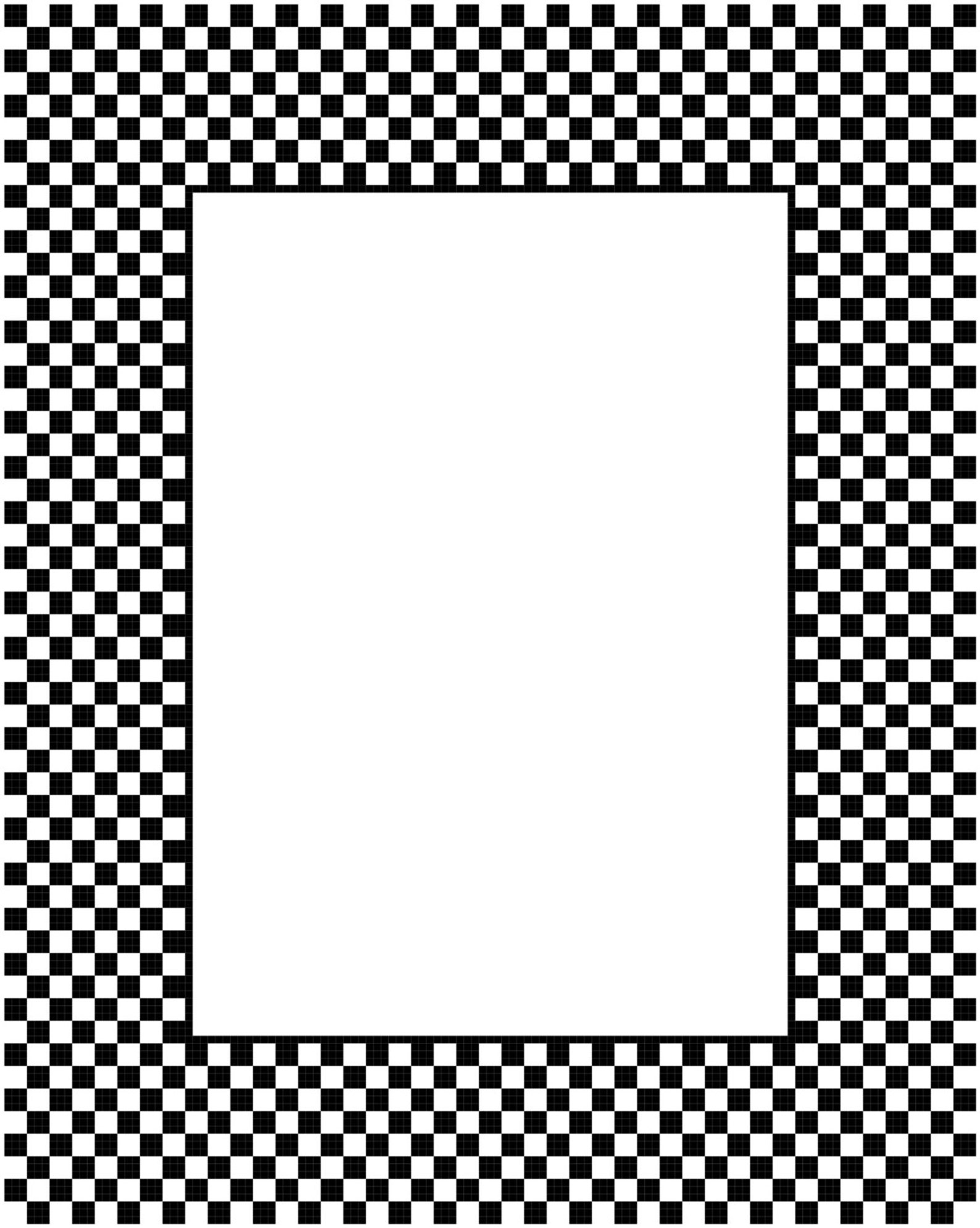 Black and White Checkerboard Frame for 5 X 7 Picture Cross Stitch ...