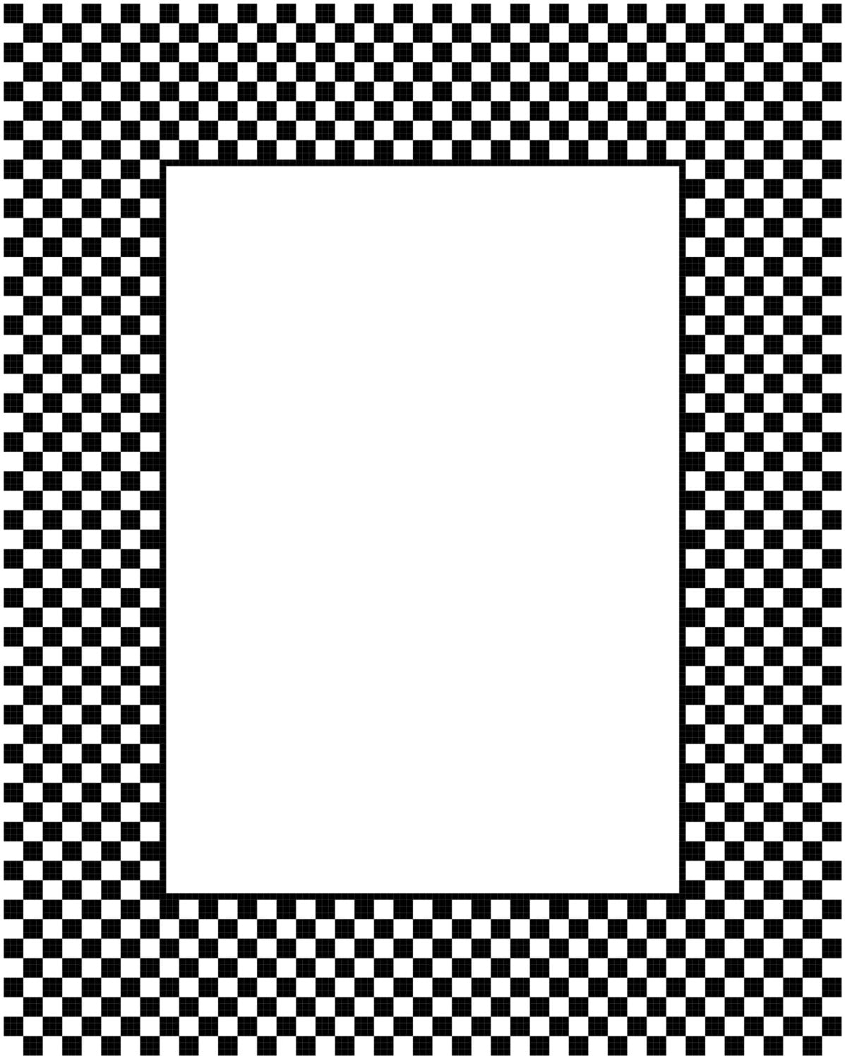 Black and White Checkerboard Frame for 5 X 7 Picture Cross Stitch ...