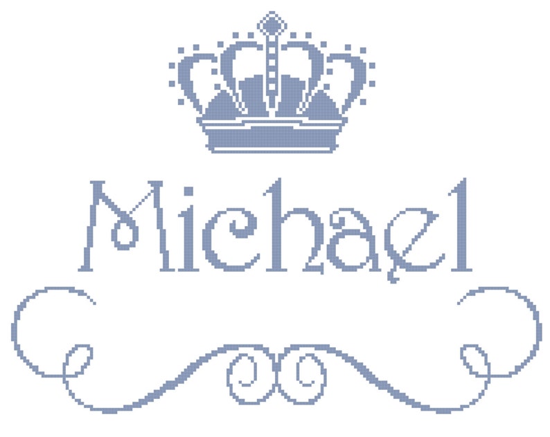 Prince Name With Crown Wall Art Cross Stitch Pattern With | Etsy