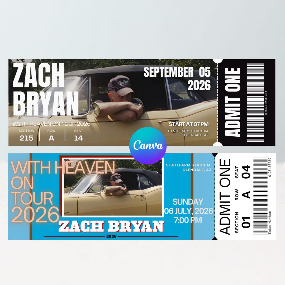 Editable Forrest Ticket 2026, Editable Concert Ticket Templates, Gift ...
