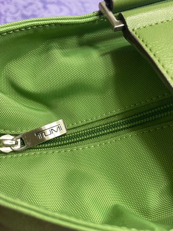 Vintage TUMI Green Nylon Tote Bag Leather Trim Travel… - Gem