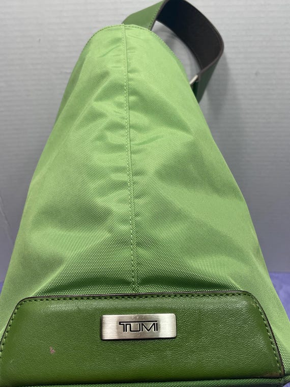 Vintage TUMI Green Nylon Tote Bag Leather Trim Travel… - Gem