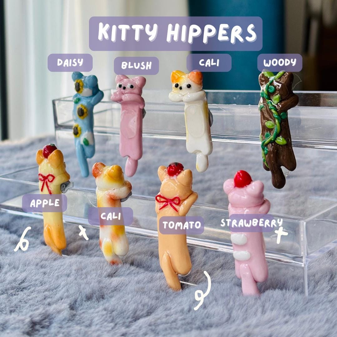 Kitty Hippers | Cats Handmade Polymer Clay, Customisable Charm, Phone ...