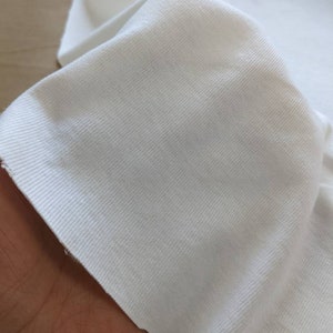 Supima Cotton Rib Knit Fabric | White | Baby Rib 1x1 | Made in USA ...