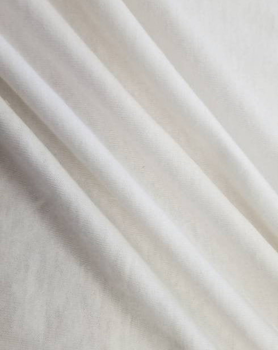 Heavyweight Cotton Jersey Fabric White With Matching Rib, 1 Yard, Made ...