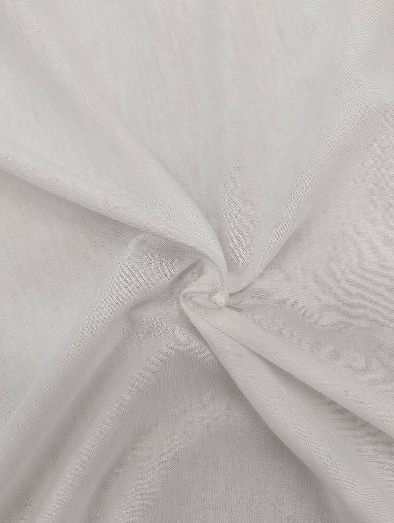 Supima Cotton Lightweight Jersey Fabric White, 1 Yard, Made in USA ...