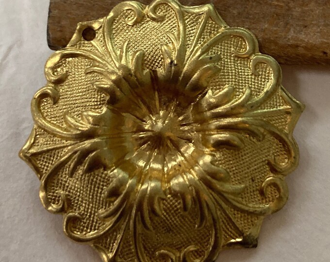 3 Vintage Ornate Royal Brass Flowers, or Two With 8mm Mexican Opal, 9mm ...