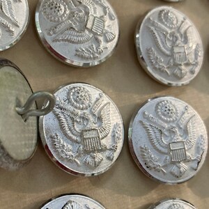 4 Old Silver Plated US Military Army Uniform Shank Buttons , Made in ...