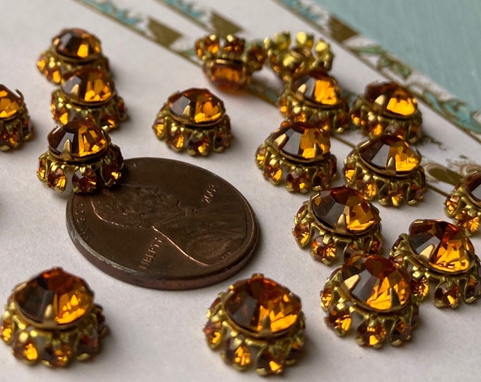 6 Vintage Victorian Style Topaz Swarovski Crystals - Etsy
