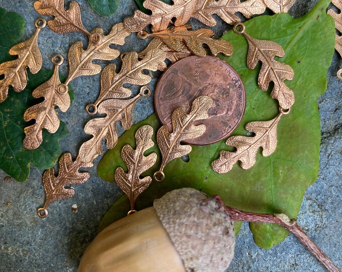RESERVE and ADD for Debbie 8x8 Vintage Brass Oak Leaves Charms With ...