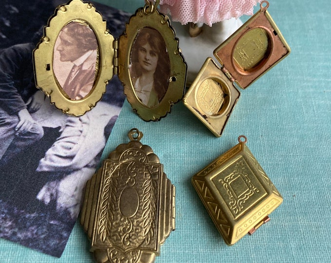 Vintage Engraved Brass Locket Two Rare Shapes 1 per Order - Etsy