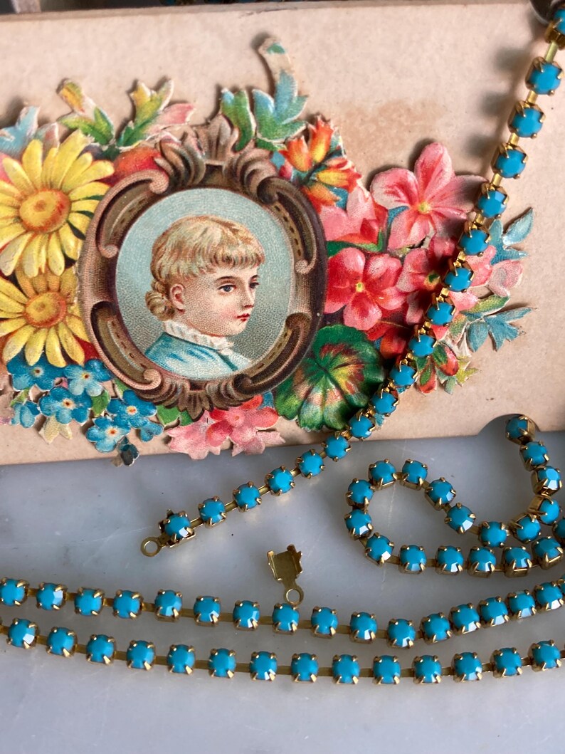 4mm Robins Egg Turquoise Rhinestone Chain, 18 Inches - Etsy