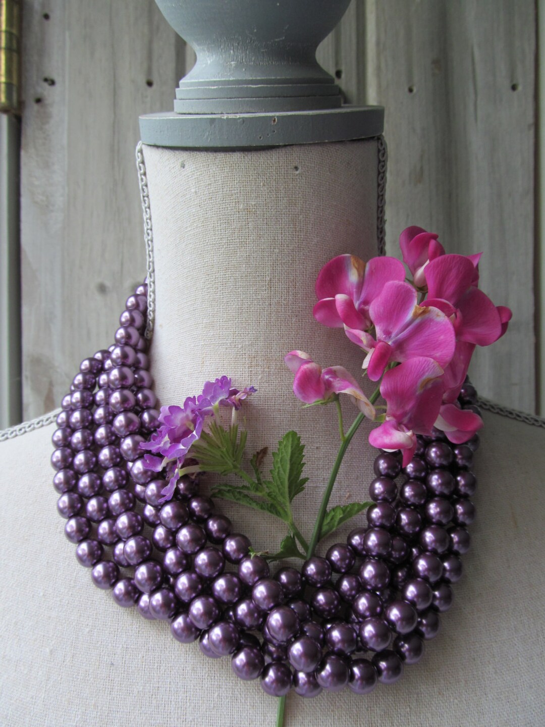 Vintage Plum Purple Glass Pearl - Etsy