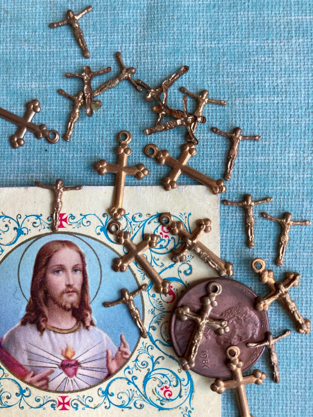 Vintage Tiny Baby Crosses With Christ to Add, Makes 6 Crosses, 3/4 Inch ...