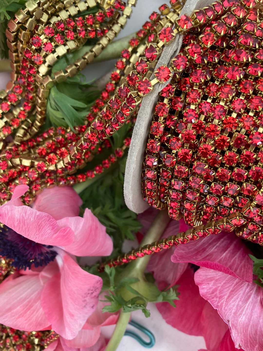 Vintage "blood Orange" Rhinestone Chain , 18 Inches ,5mm Stones - Etsy