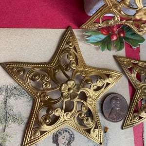 1 LARGE 3 Inch Vintage Brass Filigree Star, 75mm Wide X 4mm High - Etsy