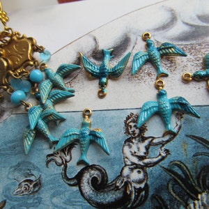 5 Small Bluebird Charms - Etsy