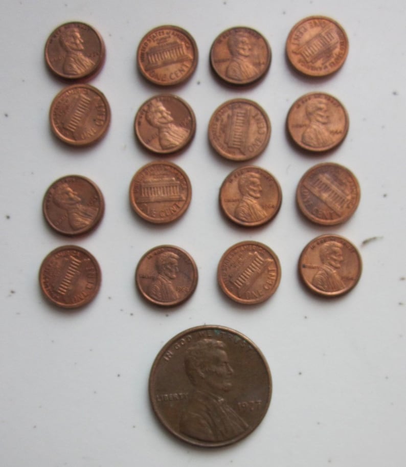 12 Tiny Tiny Tiny Pennies | Etsy