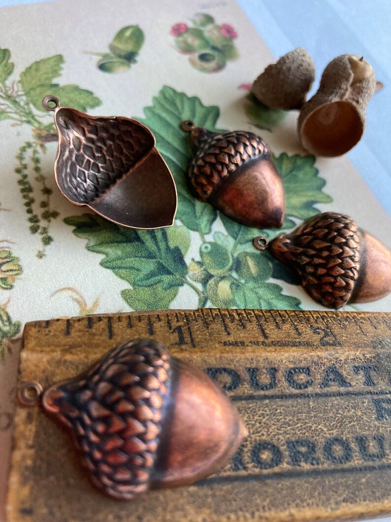 4 Acorns With Hoops, 30mm-1 1/4 Inch, Antique Brass - Etsy