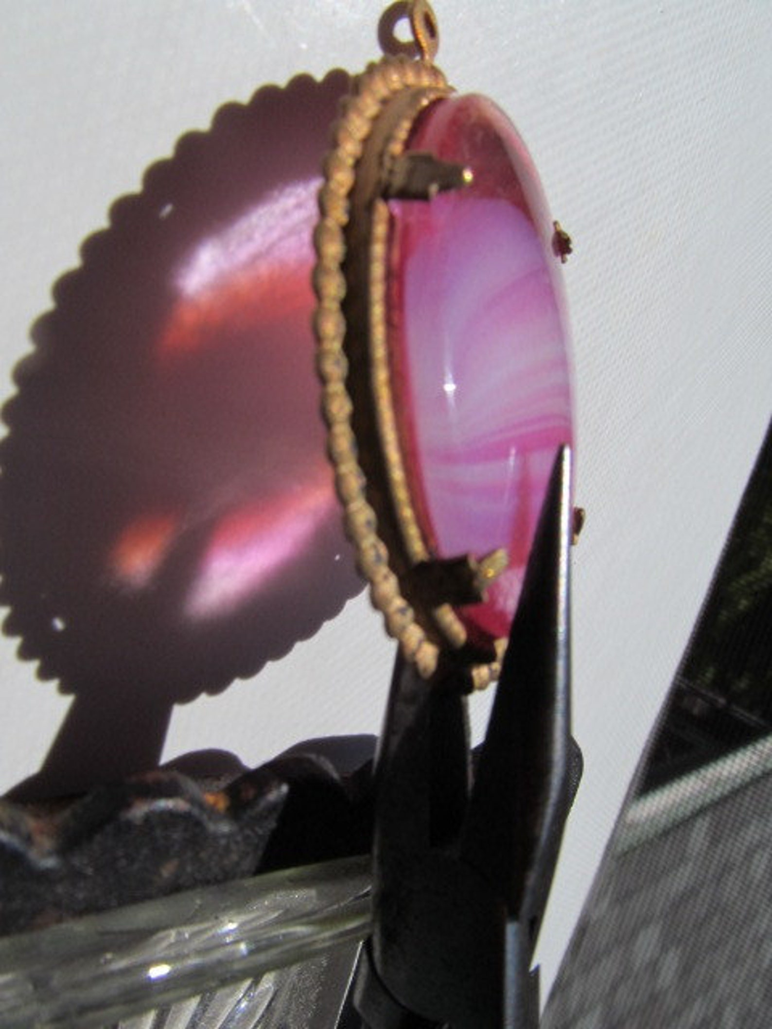 Vintage Porphyr Rose Glass Cabochon - Etsy