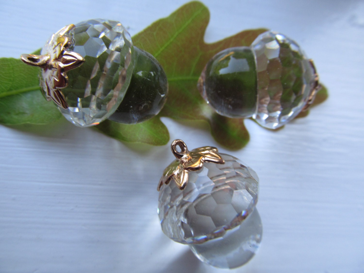 Swarovski Crystal Acorn With Brass Top Hanger - Etsy