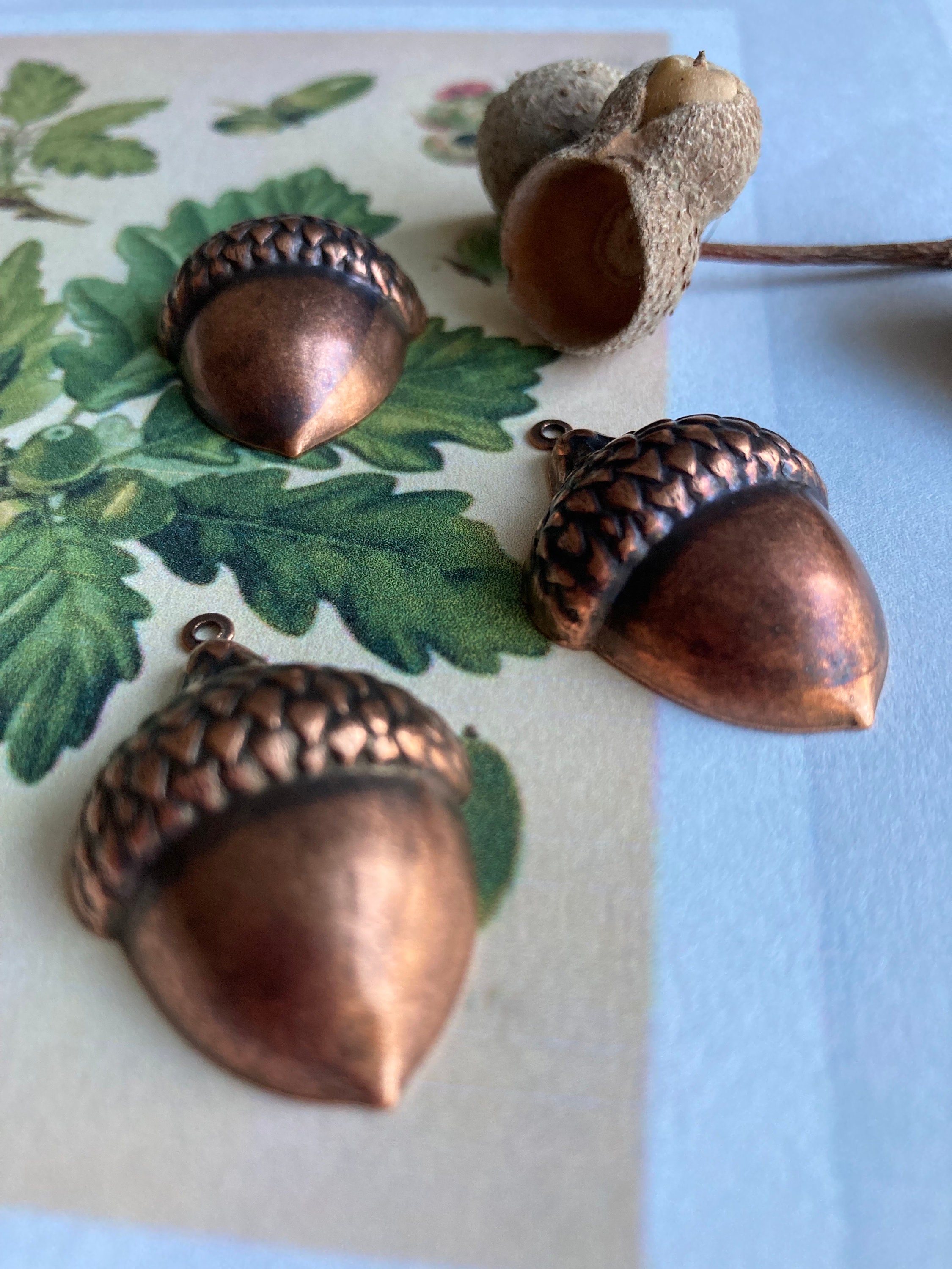 4 Acorns With Hoops, 30mm-1 1/4 Inch, Antique Brass - Etsy