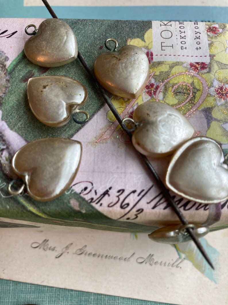4 Vintage Glass Shabby Chic Hearts, 20x15mm - Etsy