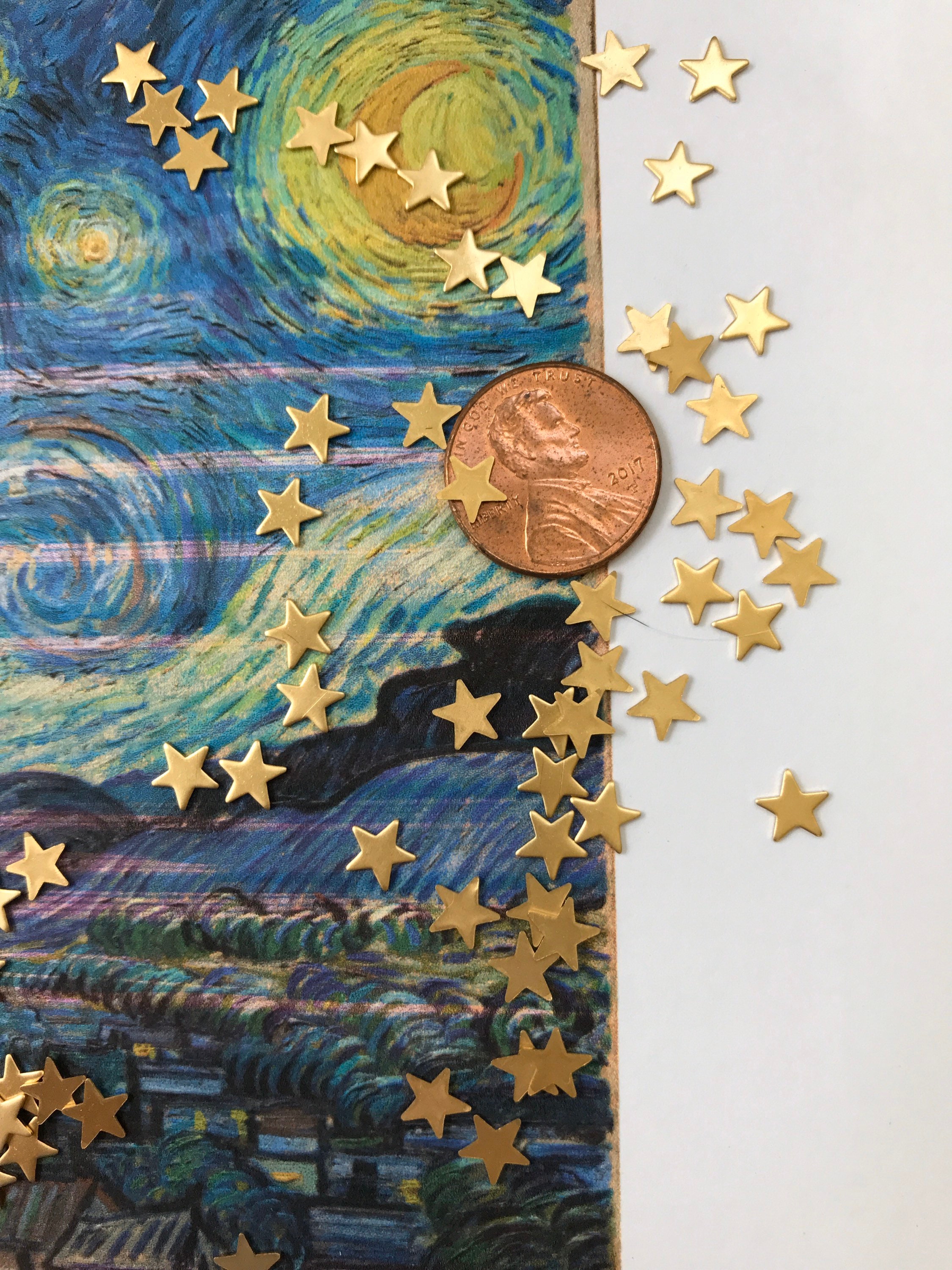 20 Super Small Stars Brass Starry Starry Night | Etsy