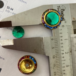 6 Swarovski Rhinestone Settings, Shrag Rondelle Light Multi Or Dark ...