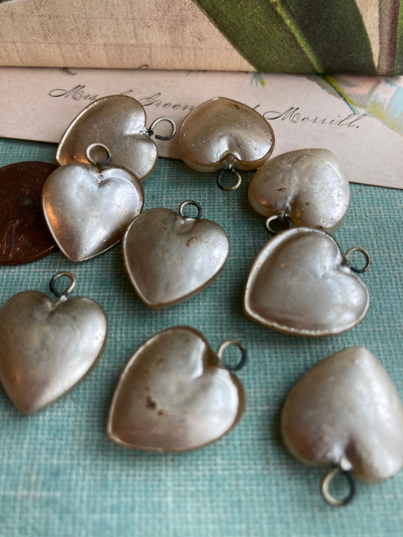 4 Vintage Glass Shabby Chic Hearts, 20x15mm - Etsy