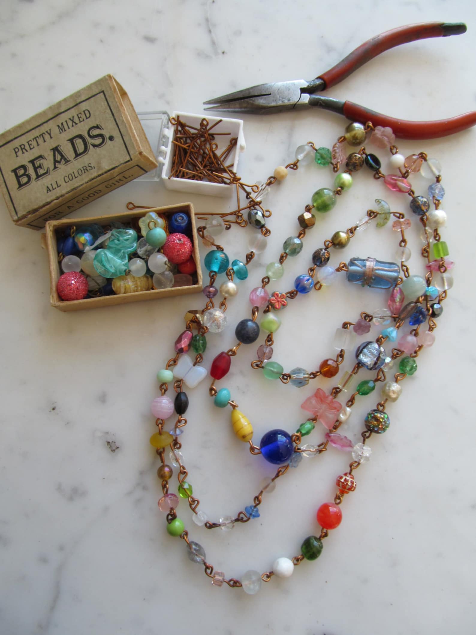 End of the Day Vintage Glass Bead Chain kit - Etsy