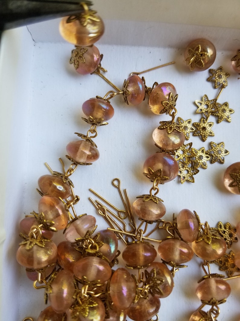 Vintage Glass Bead Chain "kit" or Glass Bead Drop "kit" - Etsy