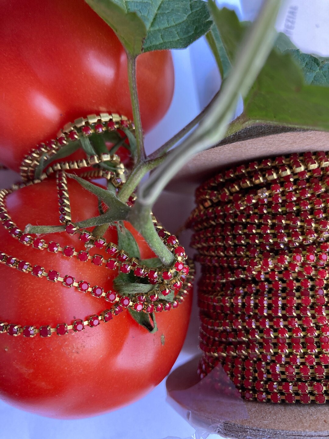 Vintage Swarovski Dark Coral, Tomato Red Rhinestone Chain in 2mm - Etsy