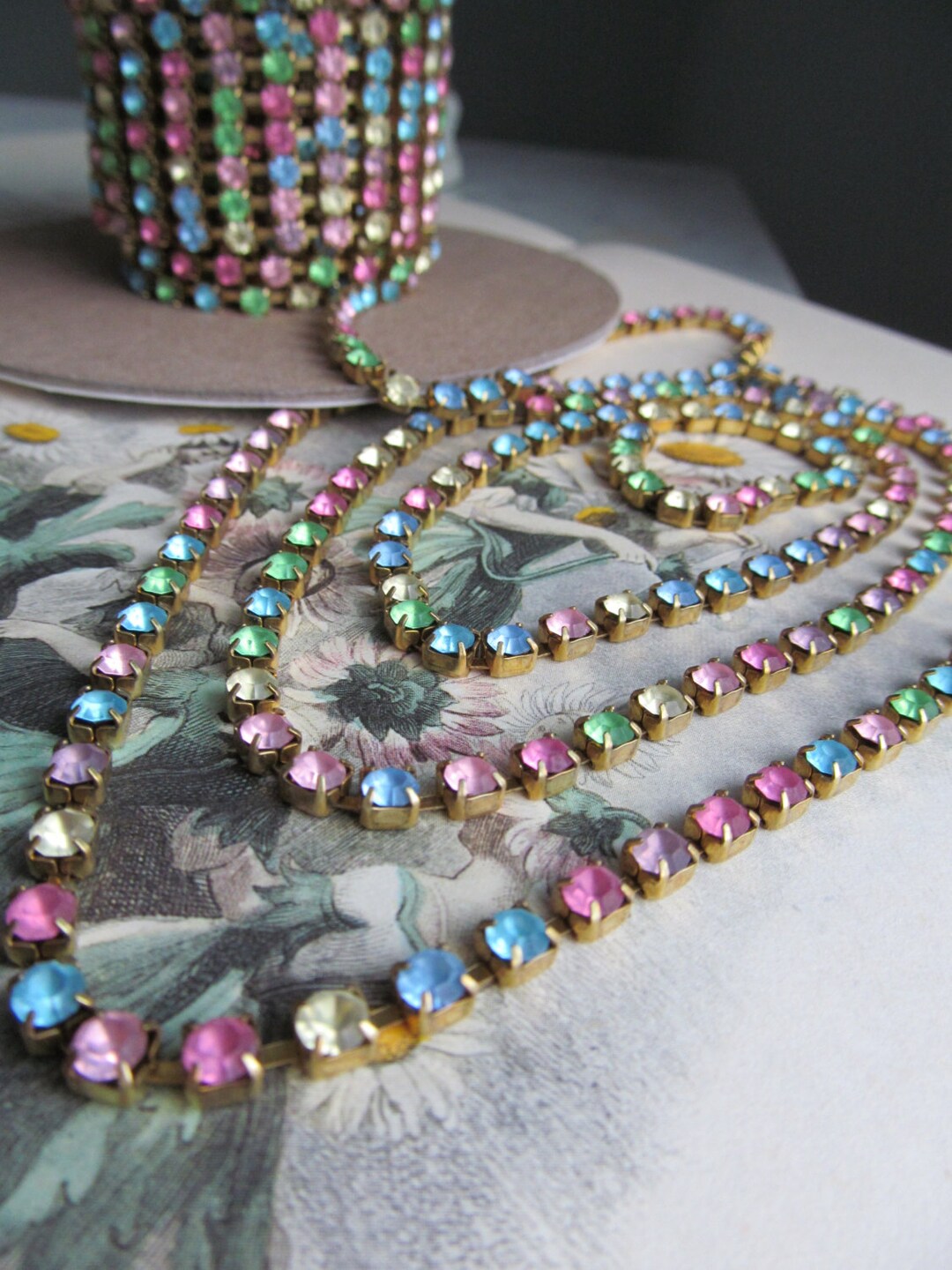 Swarvovski SHINEY Multicolor Rhinestone Chain - Etsy